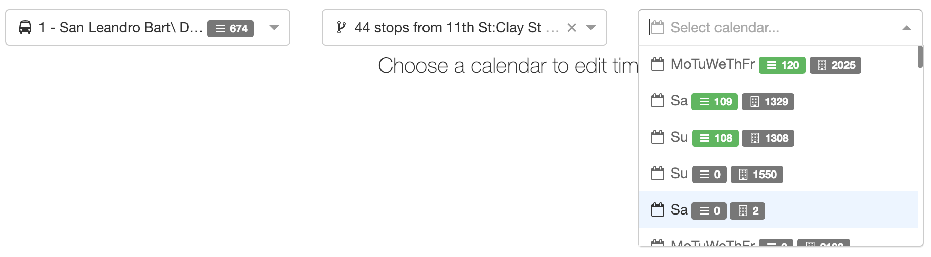 Schedules - Transit Data Tools Docs